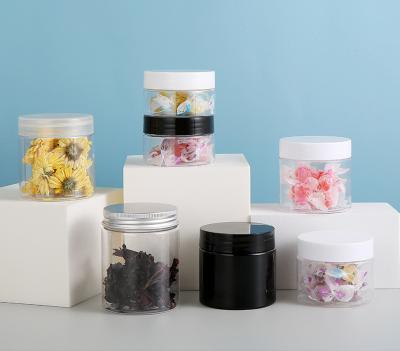 China Factory Plastic Matte Black Cosmetic Jar With Lids 50ml 100ml 150ml for sale
