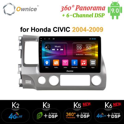 China Ownice Android 9.0 Octa Core k3 k5 k6 Car Head Unit for Honda Civic 8 2004 - 2009 DVD GPS DSP 4G LTE SPDIF Radio 360 Pan for sale