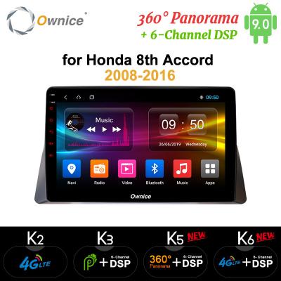 China Ownice 8Core Android 9.0 k3 k5 k6 Car DVD Player For Honda Accord 8th 2008 2009 2010 2011 - 2016 GPS 4G 360 Panorama DSP for sale