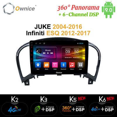 China Ownice Android 9.0 360 Panorama Car DVD Player GPS k3 k5 k6 For NISSAN JUKE 2004 - 2016 Car GPS Navigation for sale