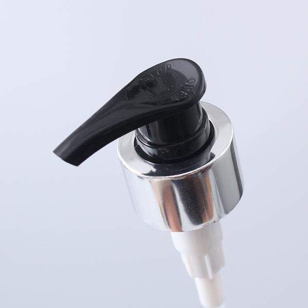 Quality 24/410 28/410 Black Plastic Lotion Pump Lids for Luxury Aluminum Dispenser for sale