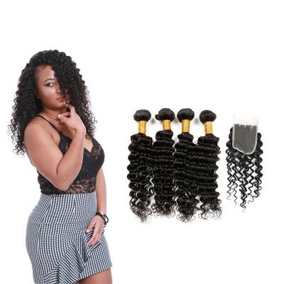 China 8A Malaysian Deep Wave 3 Bundles Human Virgin Hair Weave for sale