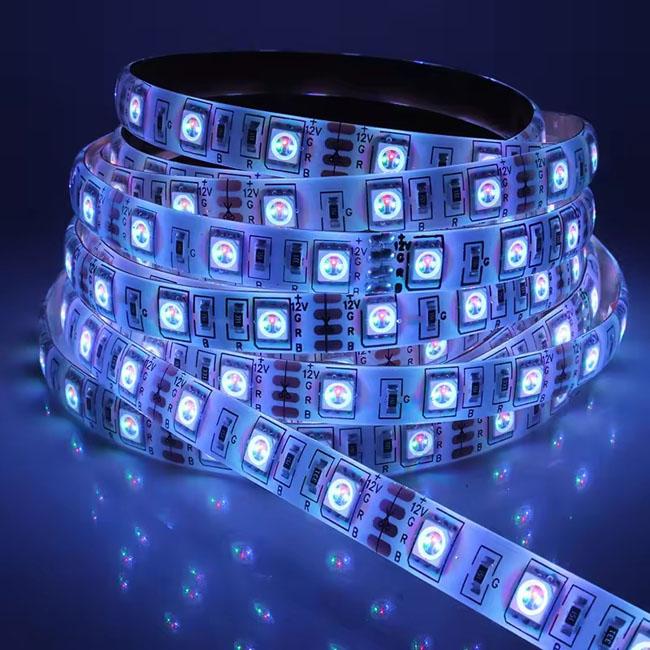 Led 5050 Colorful Dimmable 60 Leds/M Rgb Flexible Strip Light Waterproof Ip65