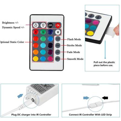 Cina 16 milioni di controllori a LED a colori 5-24v con telecomando a 24 chiavi in vendita