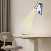 China 3w Cree Led Wall Light With Adjustable Angle Aluminum Silver Switch 3000k for sale