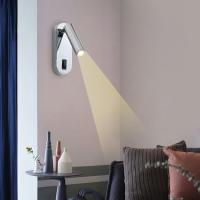China 3w Cree Led Wall Light With Adjustable Angle Aluminum Silver Switch 3000k for sale