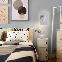 China White Dual Switch Embedded Wall Light Usb Socket Led Bedside Lamp 110-240v 3000k for sale