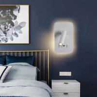 China White Dual Switch Embedded Wall Light Usb Socket Led Bedside Lamp 110-240v 3000k for sale