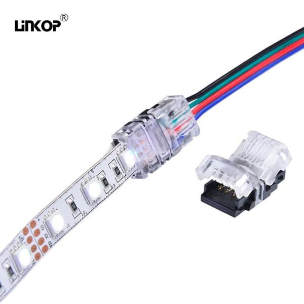 5v 12v 24v 4 Pin Led Strip Connector Solder Free For 8mm 10mm Rgb Strip Lights
