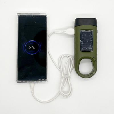 China Usb 4W Led Solar Light Hand Cranked Flashlight Emergency Power Bank for sale