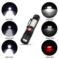 China Outdoor Led Portable Flashlight Usb Charging Retractable Tail Magnet for sale