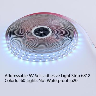 China Addressable 5v Self-adhesive Light Strip 6812 Colorful 60 Lights Not Waterproof Ip20 for sale