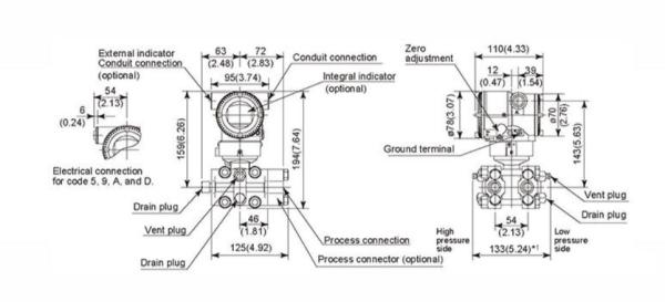 Quality Differential Yokogawa EJA Pressure Transmitter Draft Range EJA120E-JES5G-934DJ for sale