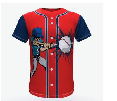 China Oem custom fashion printed and embroidery baseball jersey -6515 for sale