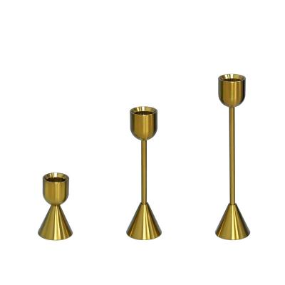 China Home decoration romantic wedding, single candle cup, three-piece set, dining table, banquet, western food decoration, European style metal iron for sale