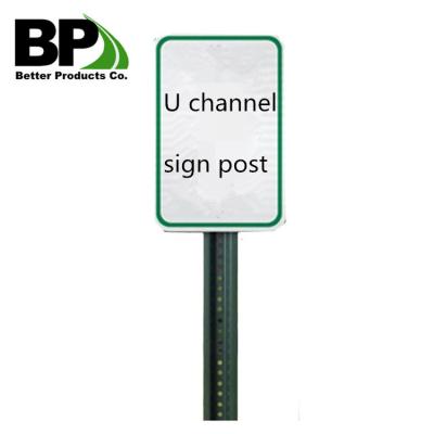 China outdoor traffic safety sign with strength of u channel sign posts for sale