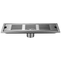 China Brush Polishing Floor Drain SS 304 Linear Rectangular Shape For Bathrooms for sale