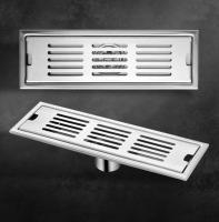 China Brush Polishing Floor Drain SS 304 Linear Rectangular Shape For Bathrooms for sale