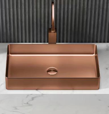 China Stainless Steel 304 Luxury Vessel Sinks , Bathroom Wash Sink With Nano Plating PVD Brushed for sale