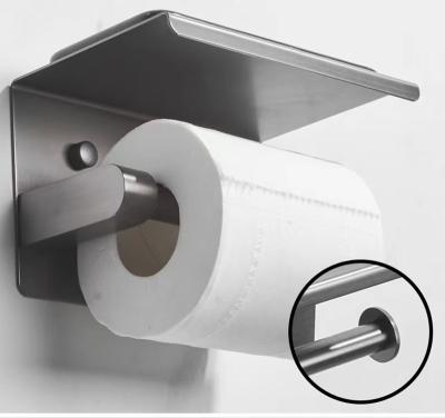 China Stainless Steel 304 Toilet Tissue Dispensers , Toilet Paper Holder With Shelf OEM Te koop