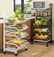 China Multifunctional Freestanding Kitchen Rack , Floor Standing Vegetable Rack Multi Layer for sale