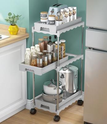 China 5 Rek van de rijen Freestanding Keuken, de Kar van de Keukenopslag voor Plantaardige ODM Te koop