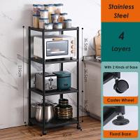 China Multipurpose Freestanding Kitchen Rack Rectangle Shape Baking Paint Finish for sale