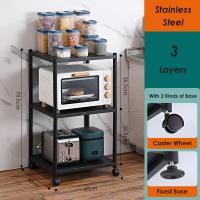 China Multipurpose Freestanding Kitchen Rack Rectangle Shape Baking Paint Finish for sale