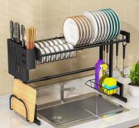 China Width 300mm Adjustable Dish Drying Rack Over Sink OEM For Kitchen 500mm Height for sale