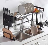 China Width 300mm Adjustable Dish Drying Rack Over Sink OEM For Kitchen 500mm Height for sale