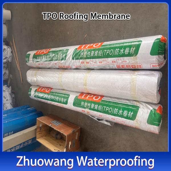 Quality Self Adhered TPO Waterproofing Membrane Heat Aging Resistant For Industrial Plants for sale