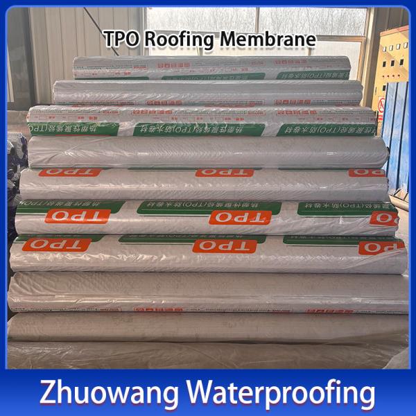 Quality Heat Aging Resistant Thermoplastic Polyolefin Roofing Membrane 1.2-2.0mm Peel And Stick TPO for sale