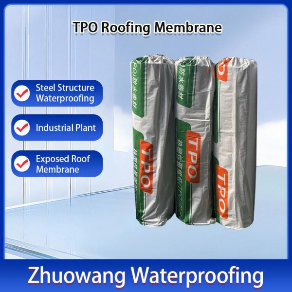 Quality High Reflectivity Tpo Membrane Waterproofing 1.2-2.0mm For Industrial Plants for sale