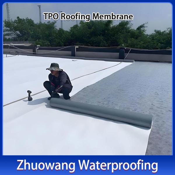 Quality TPO Waterproofing Membrane Roll Flexible 1.2-2.0mm For Industrial & Building Roofs for sale