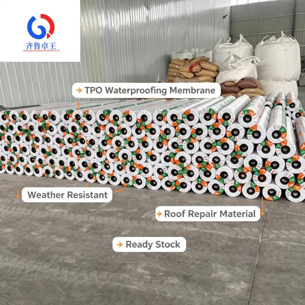 Quality Self Adhered TPO Waterproofing Membrane Heat Aging Resistant For Industrial Plants for sale