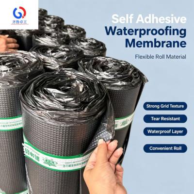 China Factory Supply Self‑Adhesive Bitumen Waterproof Membrane, Aluminum Foil Surface, UV‑Resistant for Metal Roof for sale