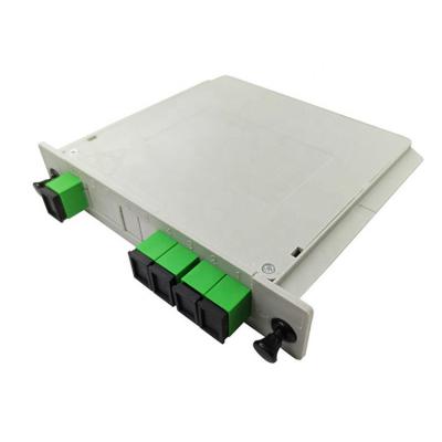 China FTTH LGX Fiber Optic Splitter 1x4 SC APC  Plug in Type PLC Splitter for sale