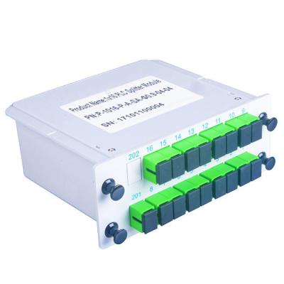 Cina La cassetta a fibra ottica dell'ABS dello Sc L'APC UPC del separatore 1x16 di FTTH LGX inserisce il tipo separatore dello SpA in vendita