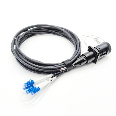 Cina Connettore tattico militare corazzato di tattica del cavo a fibre ottiche TPU al nero del cavo 4F della toppa della fibra di LC in vendita