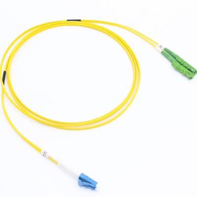 중국 E2000 APC - LC UPC 광학적인 접속 코드 G657A2 9/125μm 2.0mm 이중 LSZH 황색 판매용