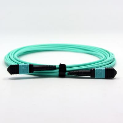 Cina perdita del PVC LSZH Aqua Senko Super Low Insertion del cavo di toppa di 12F OM3 3.0mm MPO-MPO in vendita