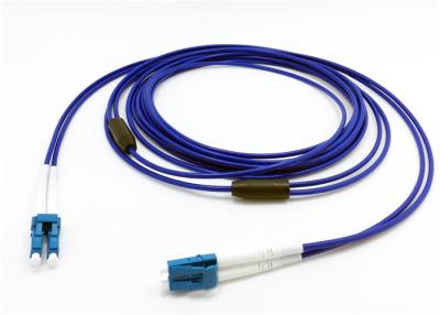 China Cavo di toppa a fibra ottica corazzato dell'OEM LC - giacca blu elicoidale molle del PVC del nastro dell'acciaio inossidabile del duplex 3.0mm di LC MP Unitube for sale