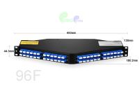 China 1U MTP / MPO - LC Angled Patch Panel High Performance Small Depth Compact Design for sale