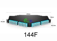 China 1U MTP / MPO - LC Angled Patch Panel High Performance Small Depth Compact Design for sale