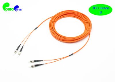 중국 OM1 ST/UPC - ST/UPC 쌍신회로 62.5/125um 3.0mm 편평한 섬유 접속 코드 3m 주황색 LSZH 판매용