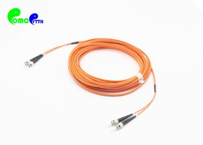 중국 OM1 2.0mm 쌍신회로 62.5/125μm ST UPC - ST UPC 광섬유 헝겊 조각 케이블 PVC 오렌지 판매용