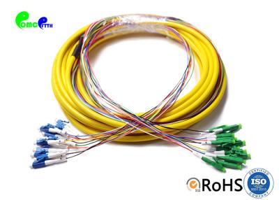 중국 12F는 헝겊 조각 케이블 LC APC - LC UPC G657A1 똑바른 팬-아웃 900um 케이블 3m LSZH를 전 종결했습니다 판매용