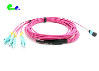 China Fêmea do cabo MPO do tronco de OM4 10M 8F MPO ao Fanout de cabo 2.0mm do remendo do duplex de 4x LC LSZH à venda