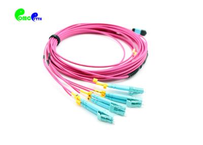China Fêmea do cabo MPO do tronco de OM4 10M 8F MPO ao Fanout de cabo 2.0mm do remendo do duplex de 4x LC LSZH à venda