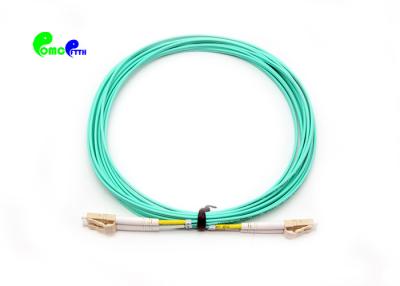 중국 10G 응용 데이타 센터를 위한 LC 10G 섬유 패치 코드 OM3 다중 모드 2.0 밀리미터 집코드 두 부분으로 된 OFNP 연한 녹청색이 에 대한 LC 판매용